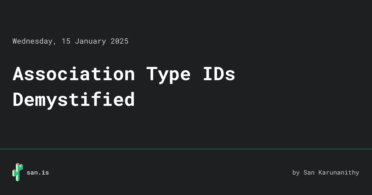 Association Type IDs Demystified • san.is